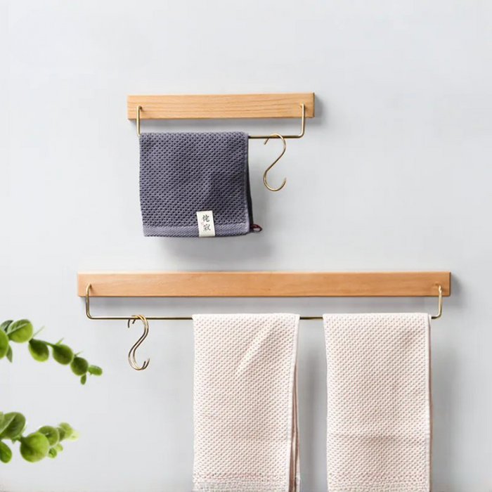 Vinthentic Wooden Bath Towel Rail