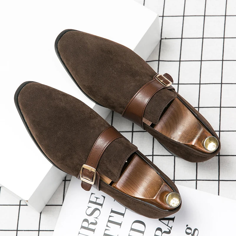 Salvatore Raphael Monk Strap Leather Moccasins Shoes